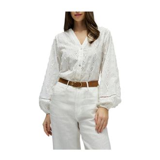 Salsa Femme, Blouses et Chemises, Blanc, Taille: 42 FR Broderie Anglaise Blouse
