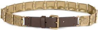 Etro Femme, Accessoires, Brun, Taille: 40 FR Ceinture en cuir et m&eacute;tal grav&eacute;