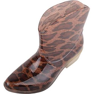 Absolute Footwear Absolute Footwear Bottes de pluie imperm&eacute;ables pour femme style cowboy, l&eacute;opard, 37 EU