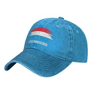 Generic Sun Protection Casquettes Drapeau Luxembourg Luxembourg Denim L&eacute;ger Casquette De Baseball S&eacute;chage Rapide Chapeau pour Randonn&eacute;e Course Cyclisme