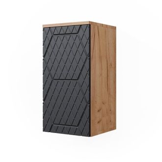 Vicco Badschrank Irma, Anthrazit mit Wabenstruktur, 30 x 59 cm 2 Fächer, Badezimmer