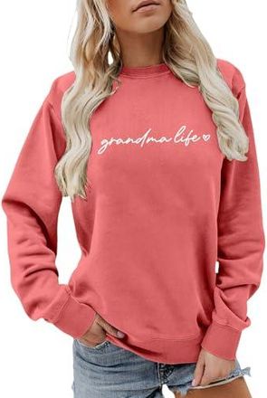 Generic 2026 Printemps Automne Hiver Pull Imprim&eacute; D&eacute;contract&eacute; Manches Longues Col Rond Pull Polaire Doux Mode Pour Un Usage Quotidien, rouge past&egrave;que, XXL