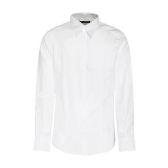 Dolce & Gabbana Logo-Print Wei&szlig;es Baumwollhemd - - Shirts - Herren - Wei&szlig; - S