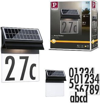 Paulmann 94694 Solar LED Außenleuchte Hausnummernleuchte Neda IP44 3000K 14lm Schwarz