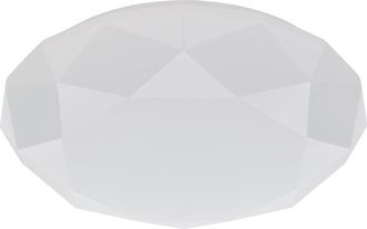 Eglo LED Deckenleuchte Pochuta, dimmbare Deckenlampe mit Fernbedienung, runde Deckenbeleuchtung aus Metall und Kunststoff mit Kristall-Effekt in Weiß, Lamp