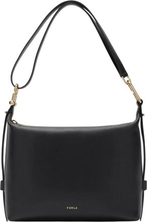 Furla Femme, Sacs, Noir, Taille: ONE Size Tonie M Leather Hobo Bag