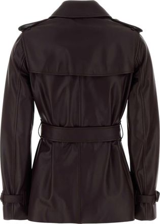 Burberry Belted Double-Breasted Trench Coat - Burgundy