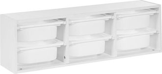 Beliani Etag&egrave;re Murale avec 6 Bo&icirc;tes &agrave; Tiroirs Chambre dEnfant Panneau Particules Plastique Blanc Tobin