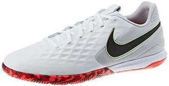 Nike AT6134-106 React Legend 8 Pro IC Sneaker Unisex White/Black-Grey Fog-BRT Crimson-Ghost Green EU 44.5