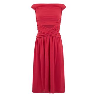 Alberta Ferretti &Auml;rmelloses Midikleid - - Dresses - Damen - Rot - S