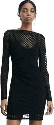 Patrizia Pepe Femme, Robes, Noir, Taille: 40 FR Mini-robe extensible avec d&eacute;tails paillet&eacute;s