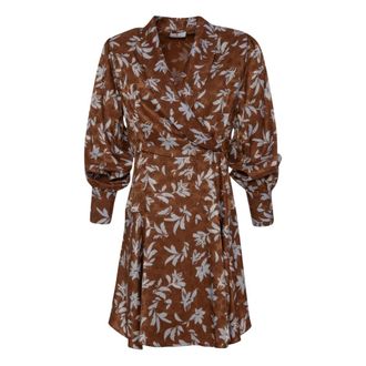 Fracomina Wickelkleid mit Blumenprint - - Dresses - Damen - Braun - M