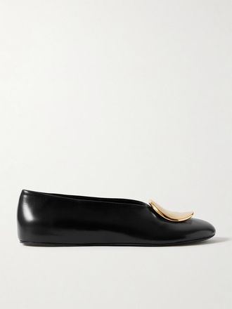Jil Sander Ballerinas Aus Leder Mit Verzierung - Schwarz