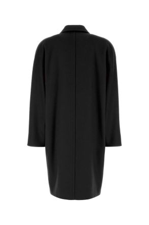 MM Studio Womens Black Wool Mastro Coat Nero Cappotti