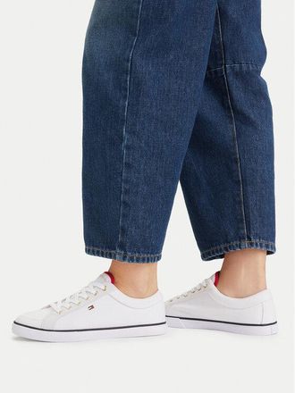 Tommy Hilfiger Sneakers aus Stoff Th Low FW0FW09390 Wei&szlig;
