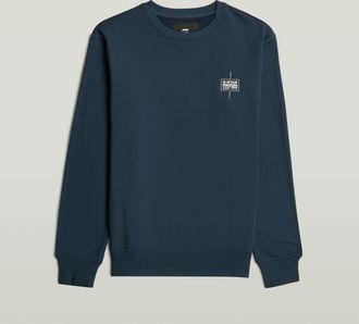 G-Star Logo Sweatshirt - Dunkelblau - Herren