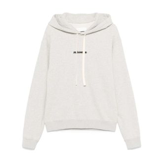 Jil Sander Grauer Logo-Sweatshirt mit Kordelkapuze - - Sweatshirts & Hoodies - Herren - Grau - S