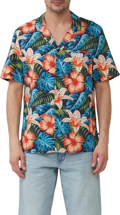 s.Oliver Resort Fit: Kurzarmhemd aus Viskosemix mit Brusttasche