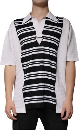 Dolce & Gabbana Homme, Tops, Blanc, Taille: XL Polo T-shirt à Manches Courtes