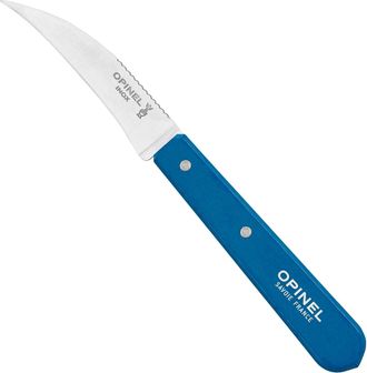 Opinel Gemüsemesser N°114 Blau, Griff aus lackiertem Weißbuchenholz, Klinge aus Edelstahl, 10000932