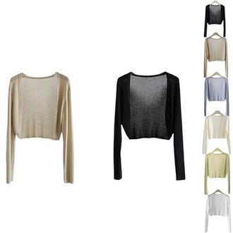 Generic Meetitsneeds Cardigan, cardigan l&eacute;ger, court, bol&eacute;ro ouvert sur le devant, 2 pi&egrave;ces - 4, taille unique