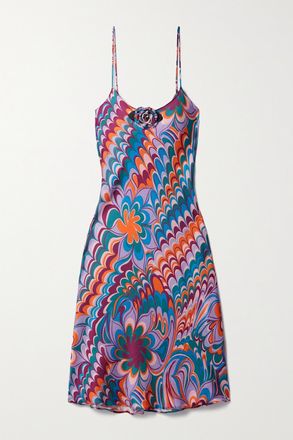 Rodarte Kleid Aus Bedrucktem Webstoff Mit Verzierung - Blau