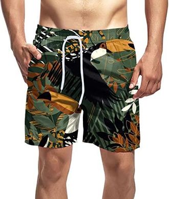 Generic Short de plage d&eacute;t&eacute; pour homme - Imprim&eacute; - Short de plage d&eacute;contract&eacute; et ample - Avec poche - Short d&eacute;t&eacute; frais - Pantalon de vacances respirant, Vert,