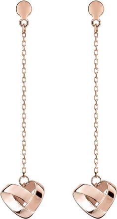 Edenly Origami Herz Ohrh&auml;nger - 375er Ros&eacute;gold (9 Karat)