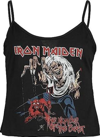 Iron Maiden The Number of The Beast Femme Top Noir S 100% Coton Regular/Coupe Standard