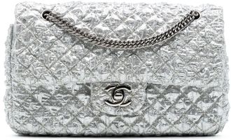 Chanel Hobo Bags - Small Classic Metallic Lame Bijoux Chain Double Fl - Gr. unisize - in Silber - für Damen