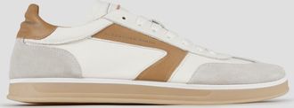 Alexander Smith Thames Man in white leather, grey suede and sand logo