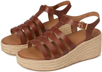 FitFlop Femme Platfforms Espadr. Leather Fisherman Wedge Sandals cale, Bronzage Profond, 39 EU