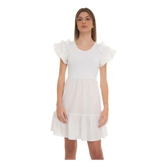 Liu Jo R&uuml;schen&auml;rmel Volantkleid - - Dresses - Damen - Wei&szlig; - 2XL