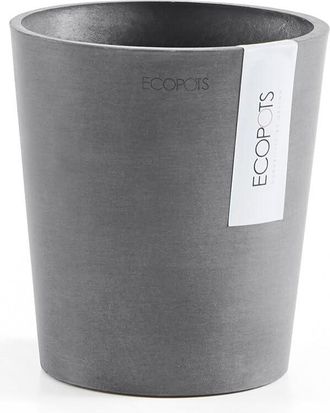 Ecopots Blumentopf Morinda für Orchideen - grau - Durchmesser Ø 14 cm rund - mit Wasserablauf - Pflanzentopf aus Recycling Kunststoff - modern für Indoor und 
