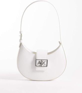 A|X Armani Exchange Jodie - Sac port&eacute; &eacute;paule &agrave; logo - Blanc cass&eacute;