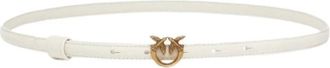 Pinko Pinko, Femme, Accessoires, Blanc, Taille: XS Love Berry H1 Belt Vitello Seta