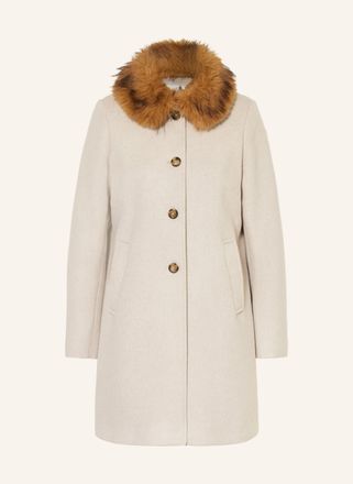 BA&SH Ba&Sh Wollmantel Talling Mit Kunstfell weiss