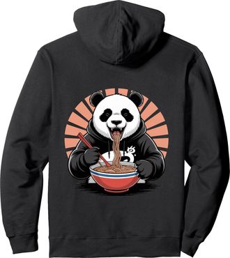 Shinkai Aggressiver Panda mit Ramen Japan Streetwear Pullover Hoodie