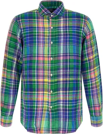 Polo Ralph Lauren Homme, Chemises, Multicolore, Taille: XL Chemise en lin &agrave; carreaux