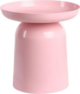 Beliani Beliani - Beistelltisch Pastellrosa Metall Rund Moderner Stil Geometrische Form Designer Tisch Wohnzimmer