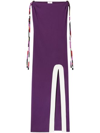 Pucci robe longue à bordure Iride - Violet