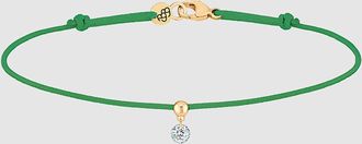LA BRUNE & LA BLONDE Bracelet BB Cordon Vert Or Jaune Diamant Brillant