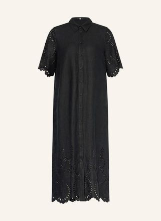 Riani Riani Hemdblusenkleid Aus Leinen Mit Lochspitze schwarz