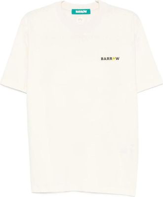 Barrow Barrow, Homme, Tops, Blanc, Taille: XL T-shirt en jersey crème