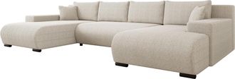 Mirjan24 Ecksofa Nojan Cord, Eckcouch Couch mit Schlaffunktion und Bettkasten, Wohnlandschaft, U-Form Sofa mit Bettfunktion, Cord-Bezug (Poso 100)