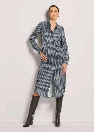 Madeleine Maxikleid Hemdblusenkleid in bedruckter Satin-Qualit&auml;t