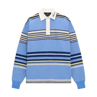 Amiri Gestreiftes Oversized Langarm-Poloshirt - - Tops - Herren - Blau - L