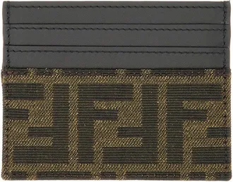 Fendi Leather Card Case - Brown