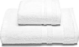 Caleffi 2-teiliges Handtuchset 100% Baumwolle Frottee - 1 Handtuch 50x100 cm + 1 Gästetuch 40x60 cm, Weich & Saugfähig