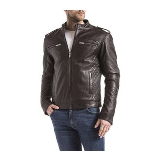 Le Temps Des Cerises Homme, Vestes, Brun, Taille: XL Veste en Cuir Homme Langston Chocolat Foncé